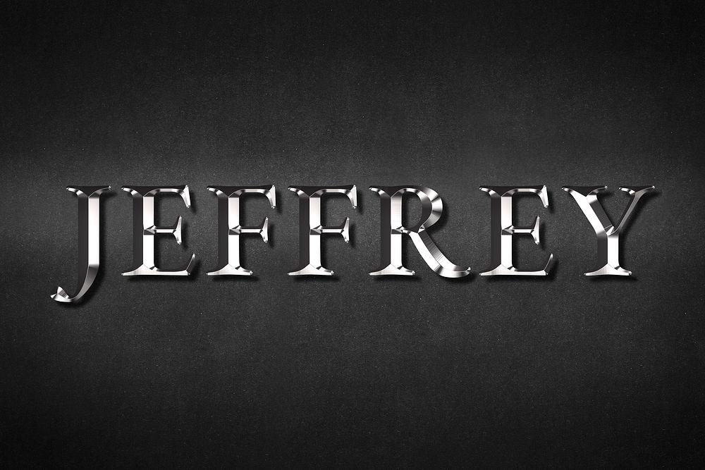 Jeffrey typography silver metallic effect | Free Photo - rawpixel