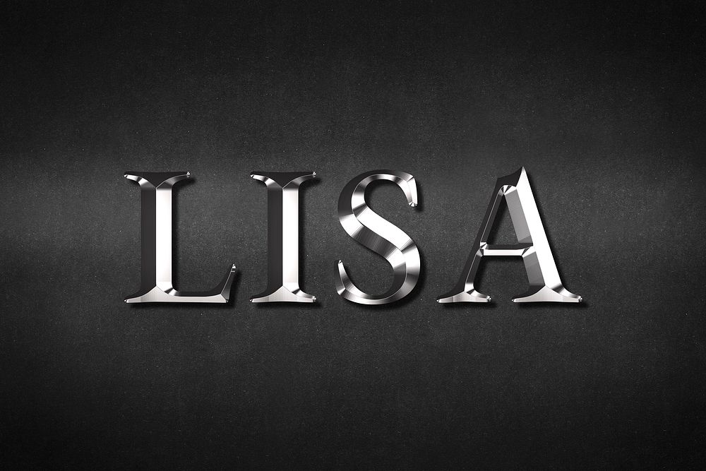 Lisa typography silver metallic effect | Free Photo - rawpixel