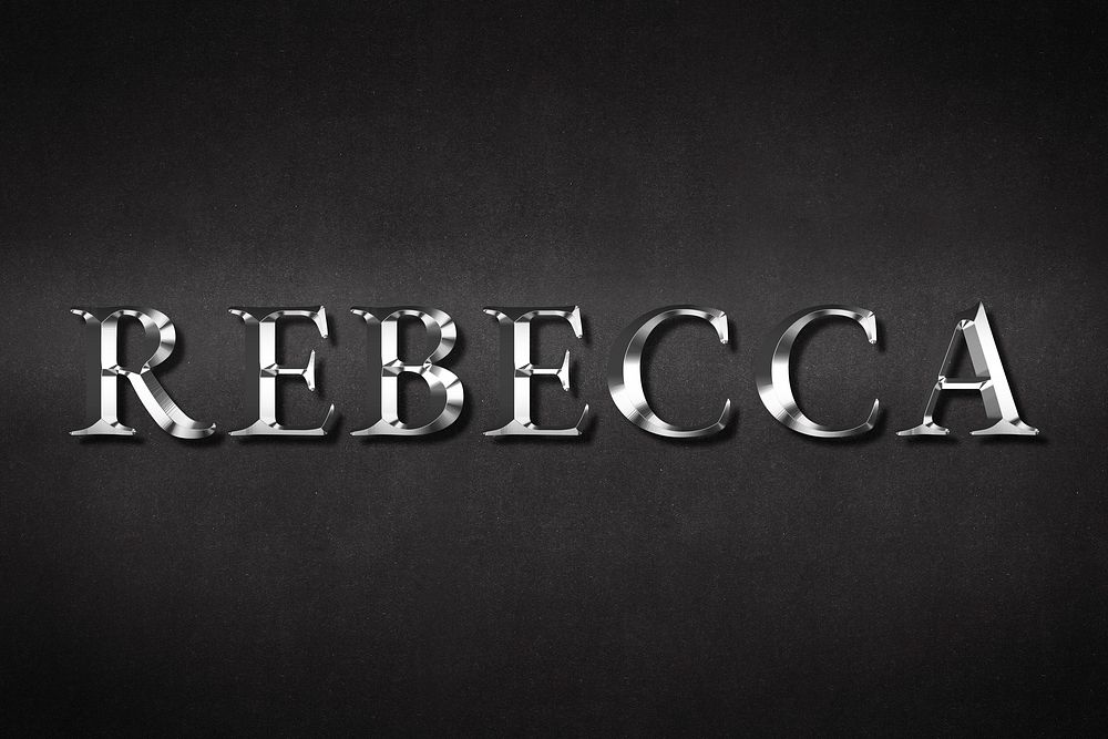 Rebecca typography silver metallic effect | Free Photo - rawpixel