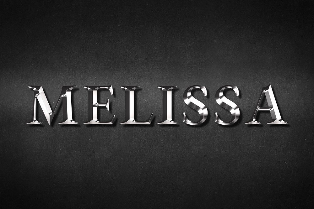 Melissa typography silver metallic effect | Free Photo - rawpixel