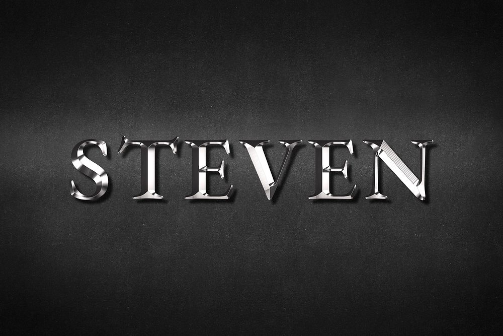Steven typography silver metallic effect | Free Photo - rawpixel