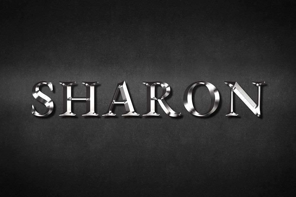 Sharon typography silver metallic effect | Free Photo - rawpixel