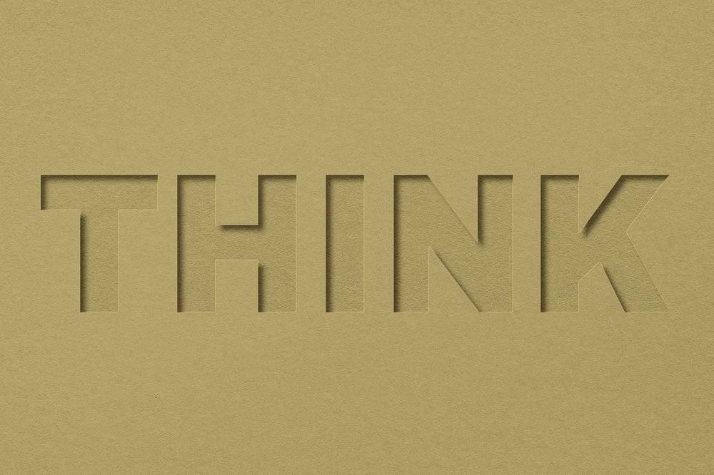 Think text cut-out font typography | Free Photo - rawpixel