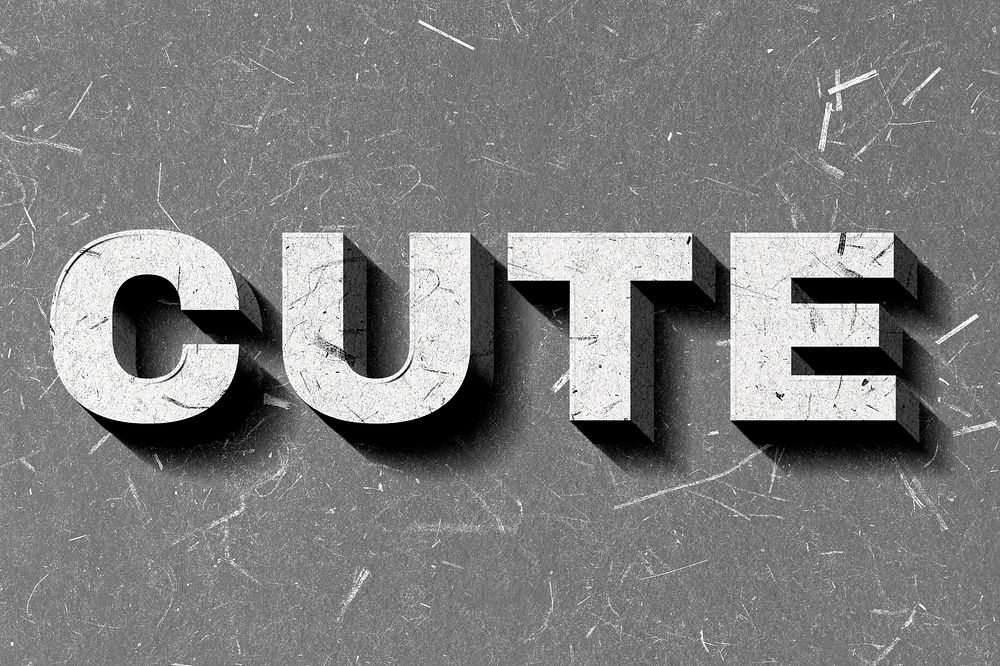 Cute grayscale 3D trendy word | Free Photo - rawpixel