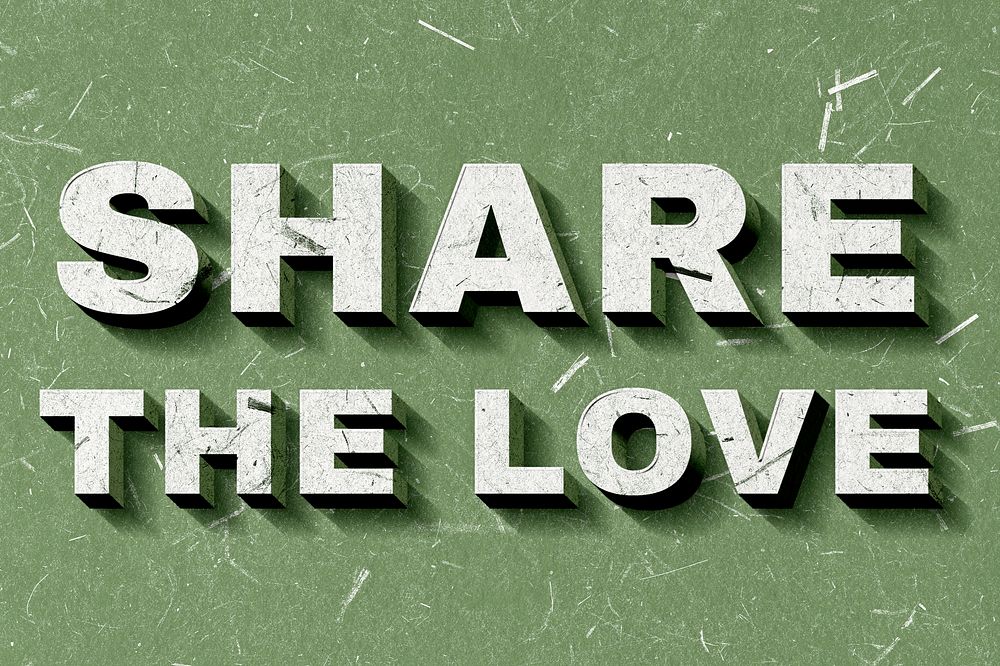 Retro 3D Share Love green | Free Photo - rawpixel