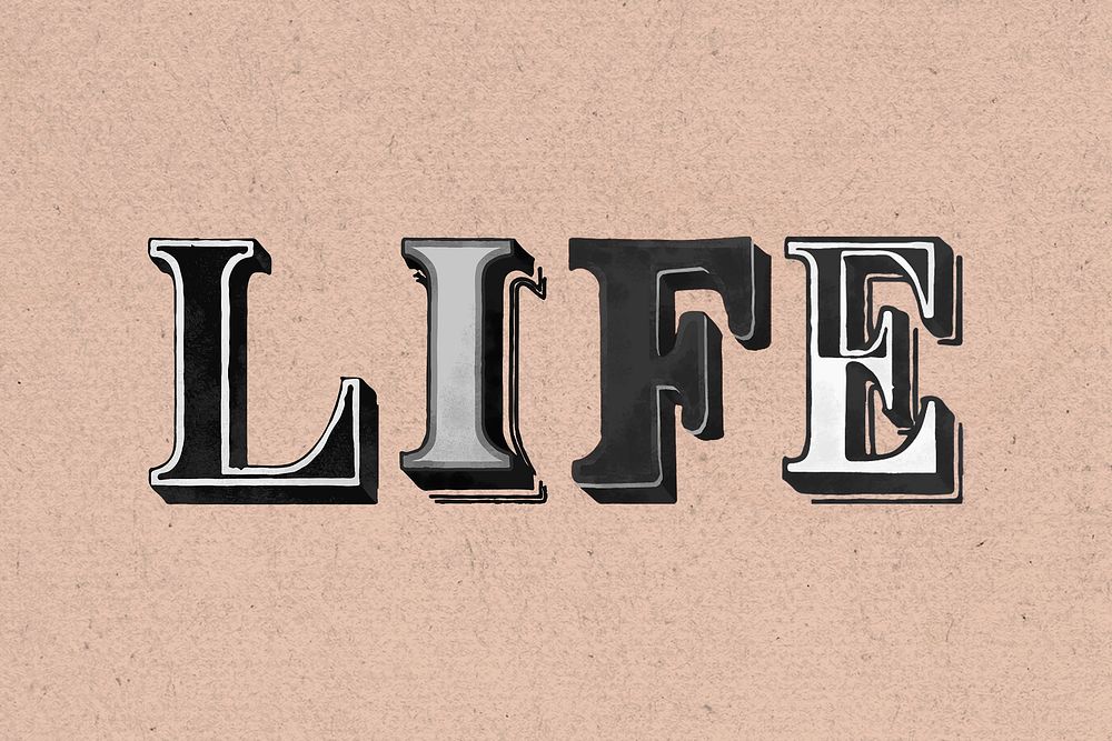 Decorative word illustration life vintage | Free Photo - rawpixel