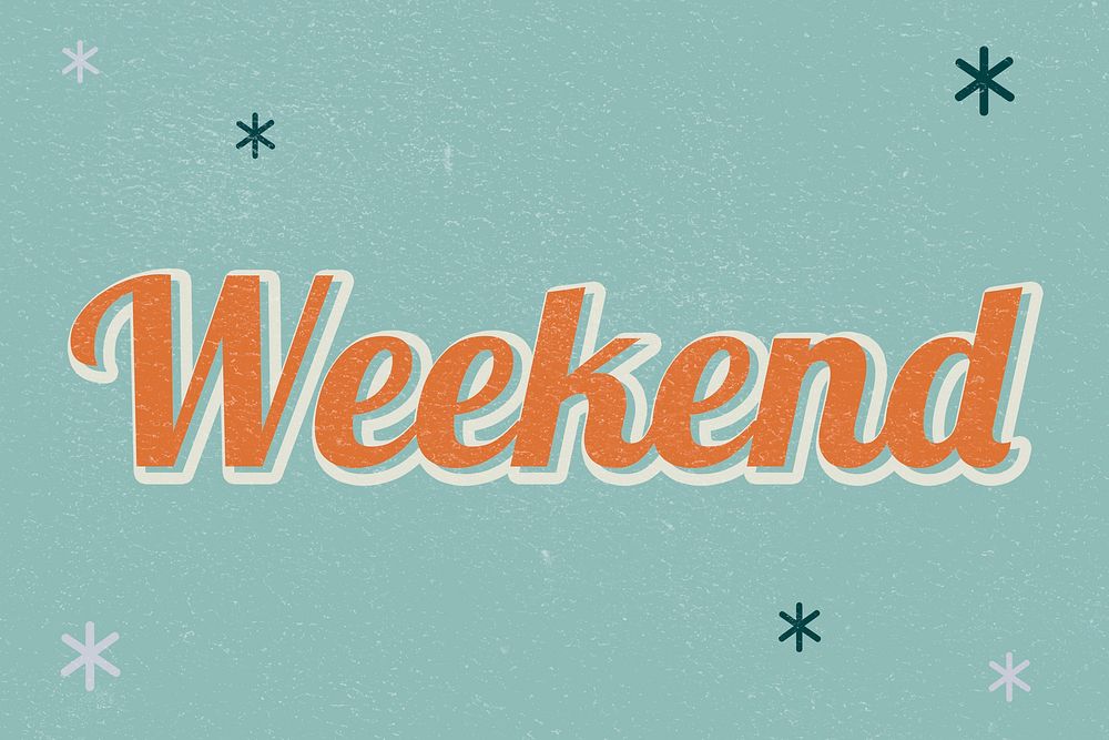 Weekend retro word typography green | Free Photo - rawpixel