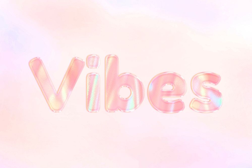 Vibes lettering holographic word art | Free Photo - rawpixel