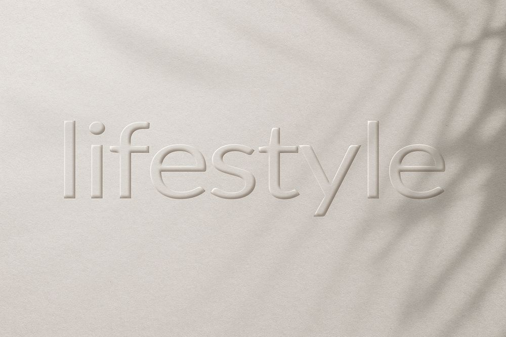 Word lifestyle embossed typography design | Free Photo - rawpixel