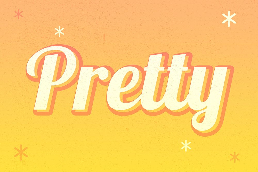 Pretty word orange gradient text | Free Photo - rawpixel