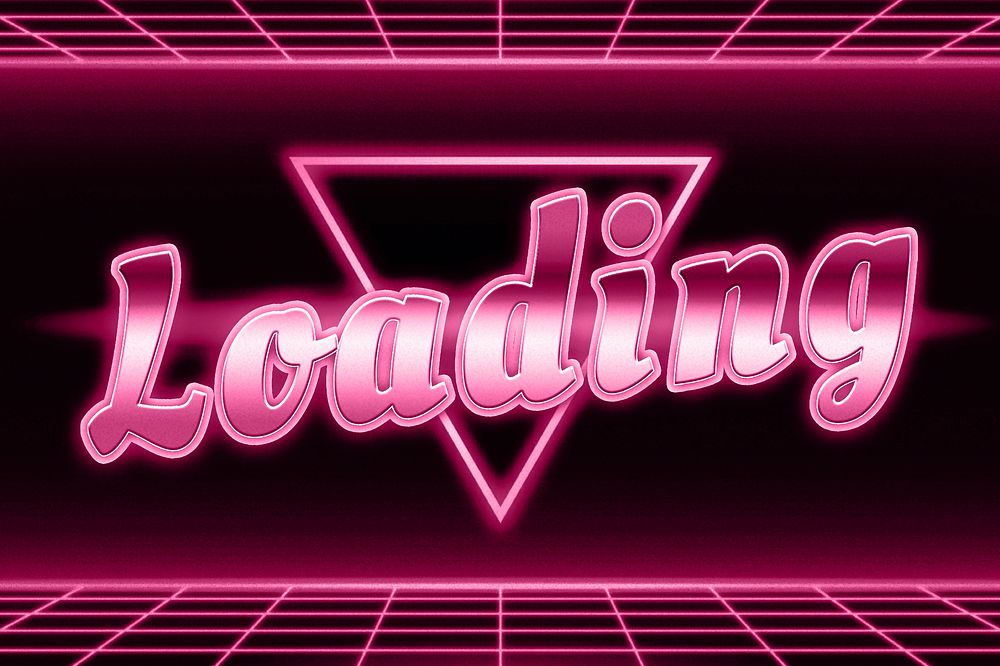 Neon grid loading word typography | Free Photo - rawpixel
