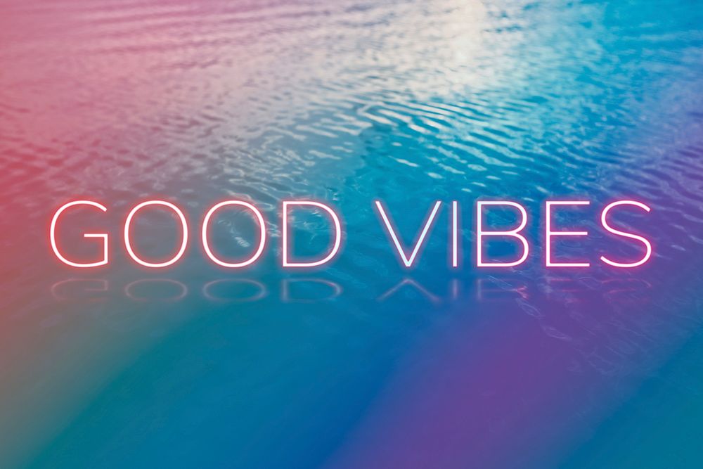 Good vibes text neon typography | Free Photo - rawpixel