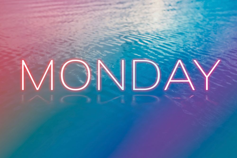 Monday text neon typography still | Free Photo - rawpixel