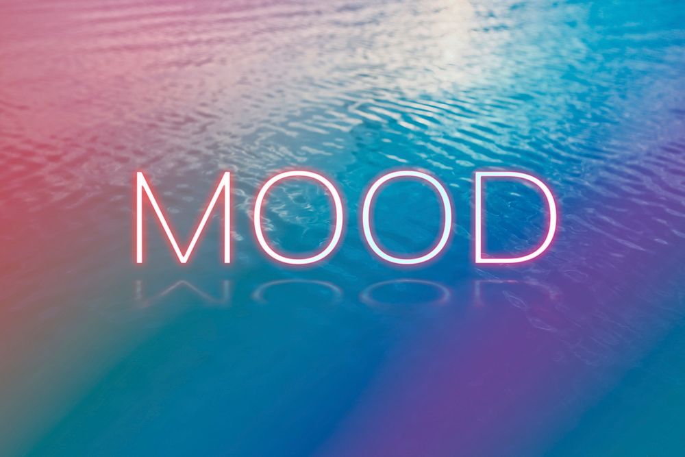Mood text neon typography still | Free Photo - rawpixel