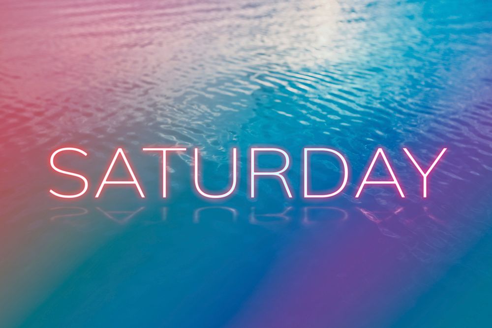 Saturday text neon typography still | Free Photo - rawpixel
