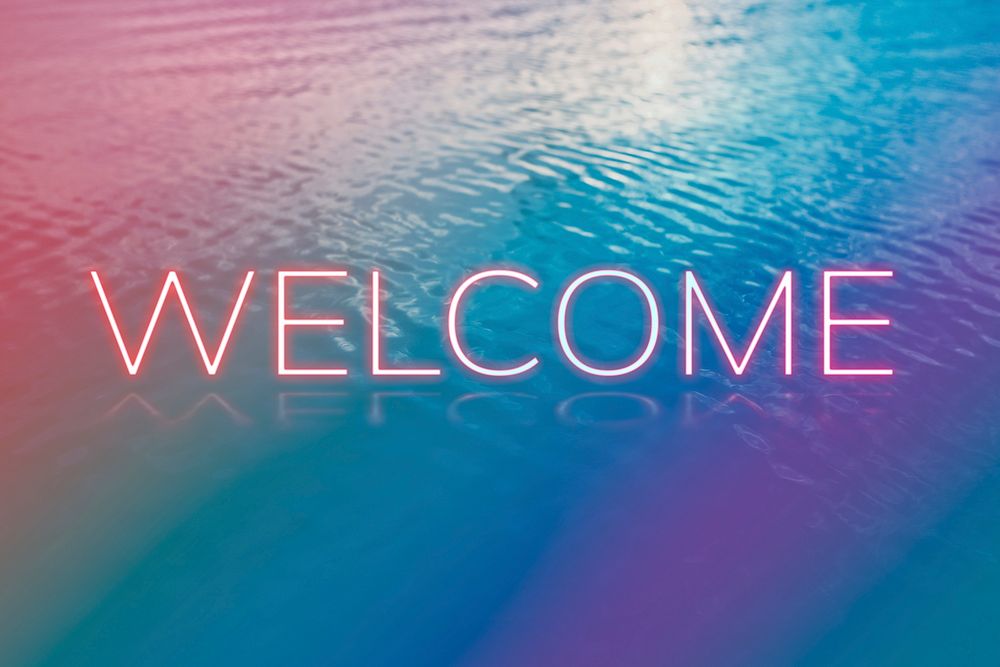 Welcome text neon typography still | Free Photo - rawpixel