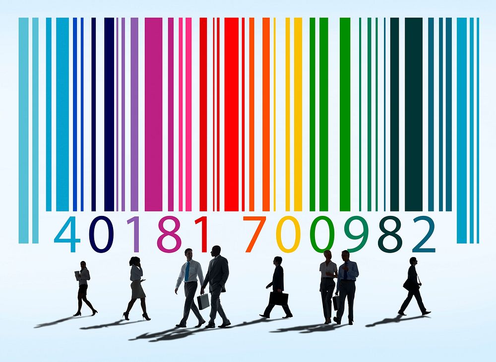Colorful barcode with silhouettes. | Free Photo - rawpixel