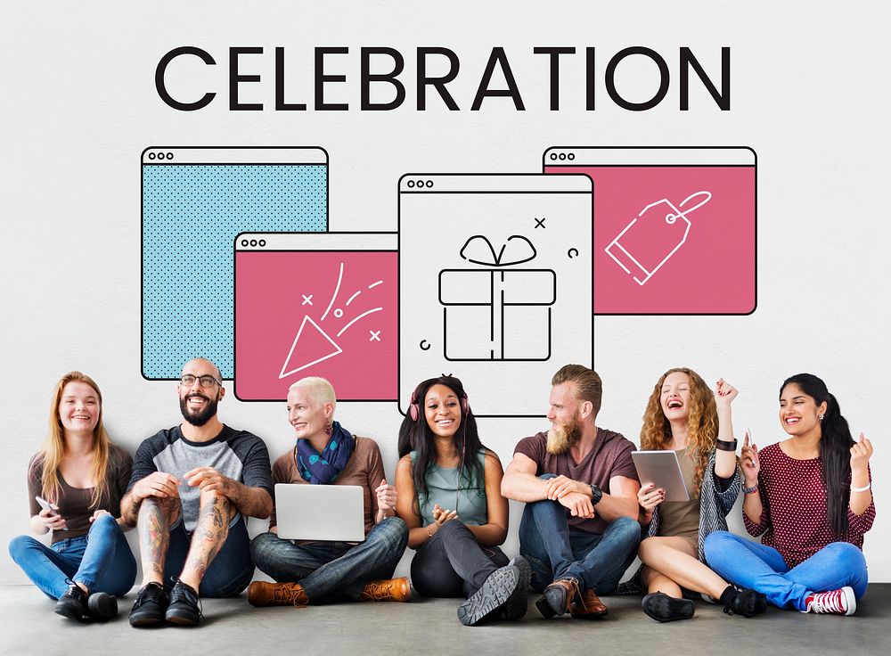 Illustration anniversary celebration surprise interface | Free Photo ...