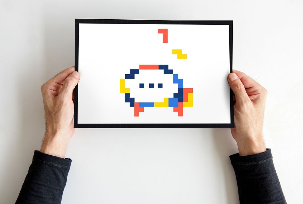 8 bit illustration speech bubble | Premium Photo - rawpixel