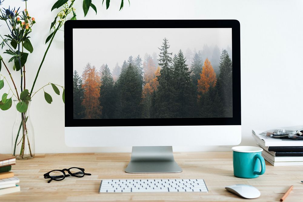 Computer desktop screen aesthetic forest | Free Photo - rawpixel