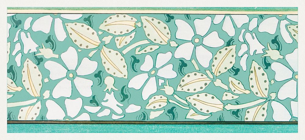 Art nouveau periwinkle flower pattern | Premium Photo - rawpixel