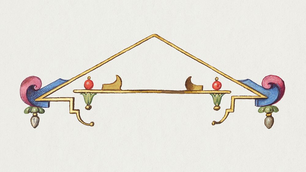 Victorian gold triangular emblem illustration | Premium Photo - rawpixel