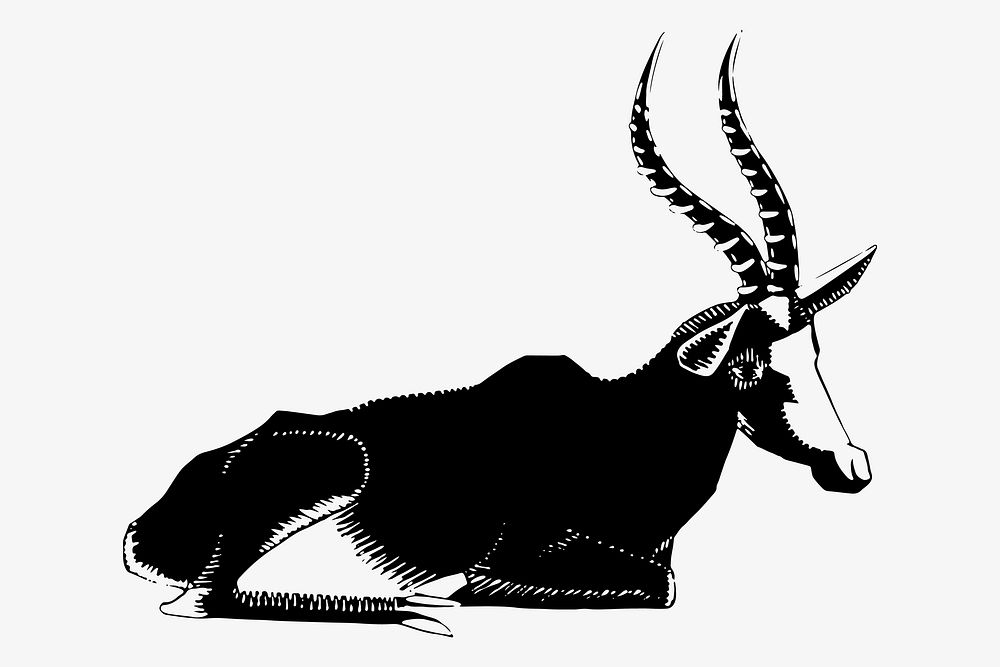 Vintage blesbok animal art print | Premium Vector Illustration - rawpixel