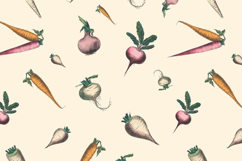 Root crops pattern background, remix | Free Photo Illustration - rawpixel