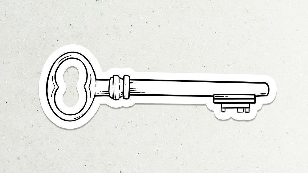 Black and white key sticker | Premium PSD - rawpixel