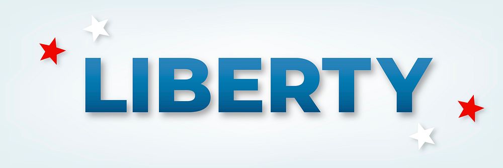Liberty text typography on blue | Free Photo - rawpixel