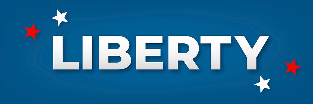 Liberty text typography on blue | Free Photo - rawpixel