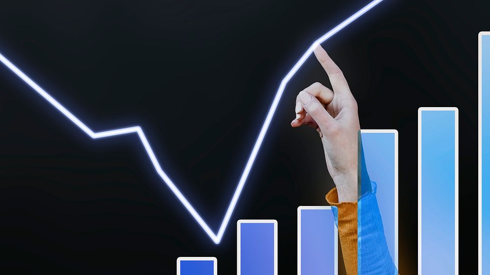 Hand pointing line chart background | Premium Photo - rawpixel