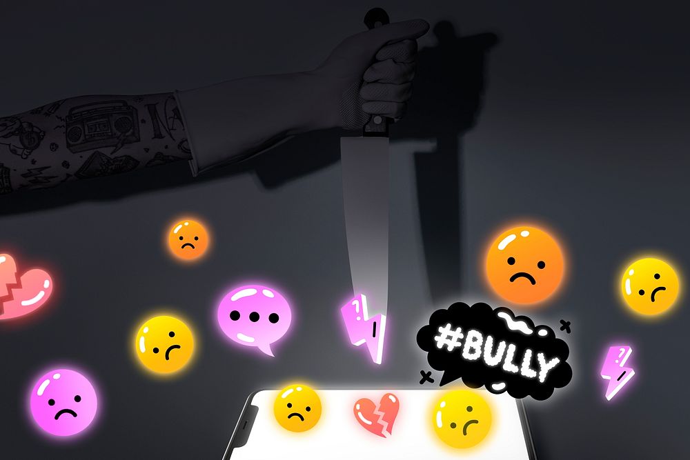 Tattooed man holding knife cyberbully | Premium Photo - rawpixel