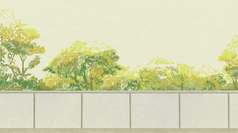 Green bushes wallpaper color pencil | Free Photo Illustration - rawpixel