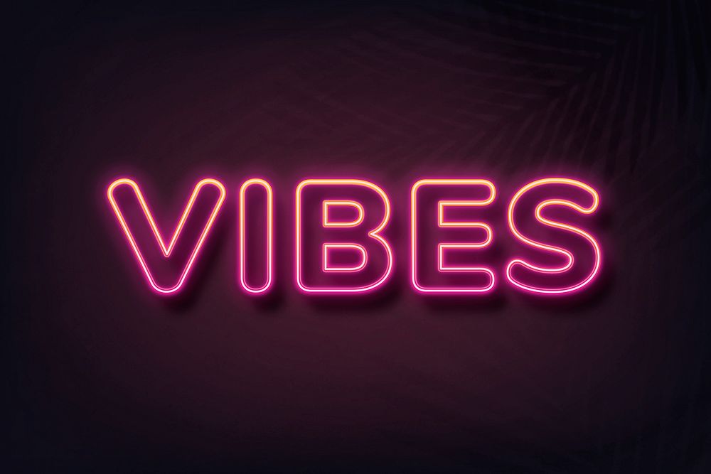 Vibes neon style typography black | Premium Photo - rawpixel