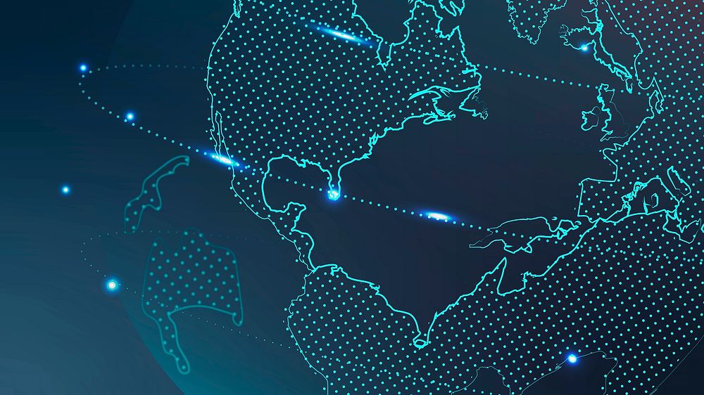 Technology background vector global network | Premium Vector - rawpixel