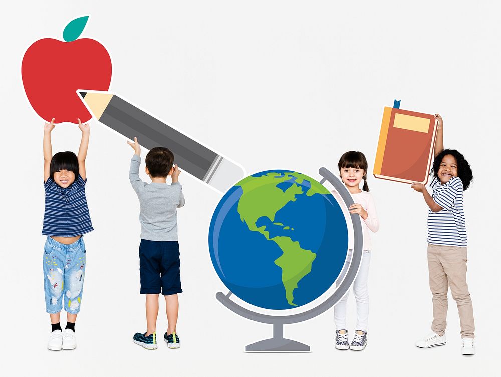 Diverse kids holding education icons | Free Photo - rawpixel