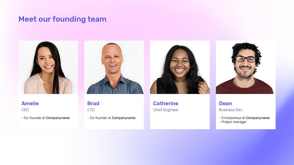 Purple gradient team member psd | Premium PSD Template - rawpixel