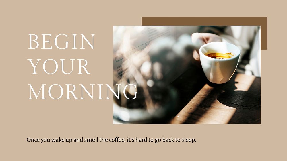Morning coffee presentation template vector | Premium Vector Template ...