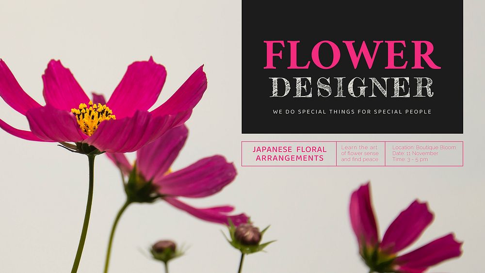 Aesthetic flower PowerPoint editable template, | Premium Vector ...