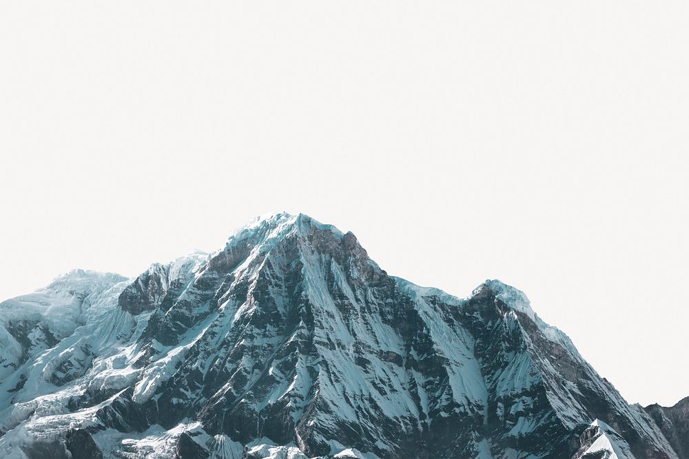 Snowy mountain collage element, beautiful | Free PSD - rawpixel