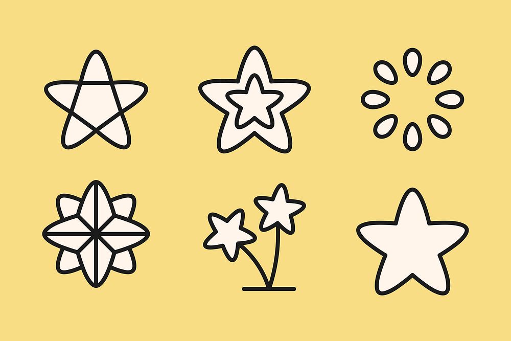White star shape icon collection | Premium Vector - rawpixel