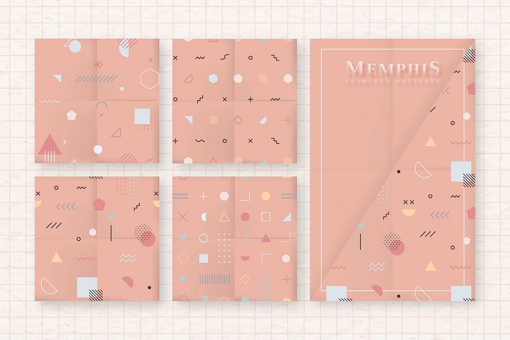 Pink Memphis pattern background vector | Premium Vector - rawpixel