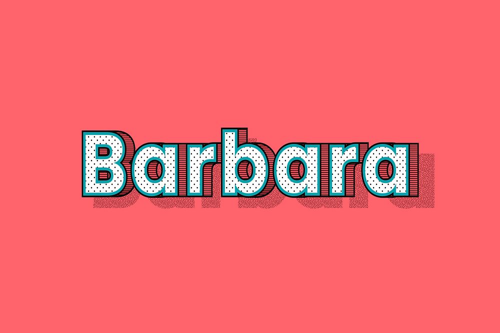 Barbara name halftone vector word | Free Photo - rawpixel