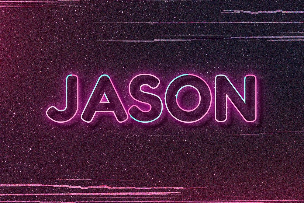 Jason neon name font typography | Free Photo - rawpixel