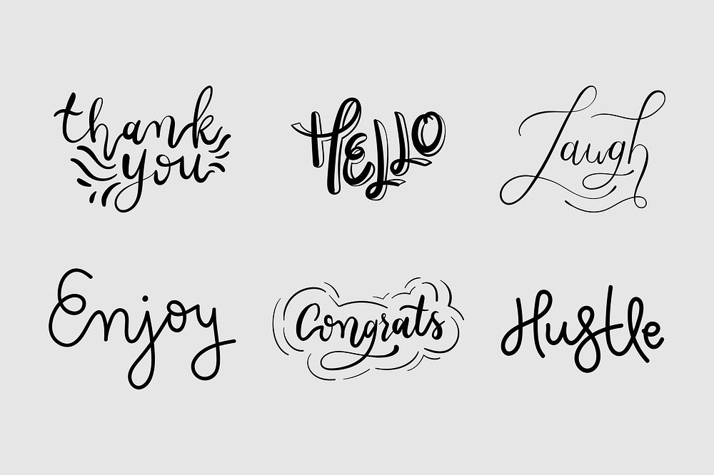 Psd cursive fun words typography | Premium PSD - rawpixel