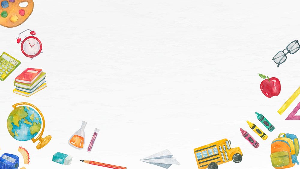 Education frame watercolor back school | Premium Photo - rawpixel