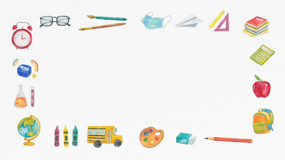 Education frame psd watercolor back | Premium PSD - rawpixel