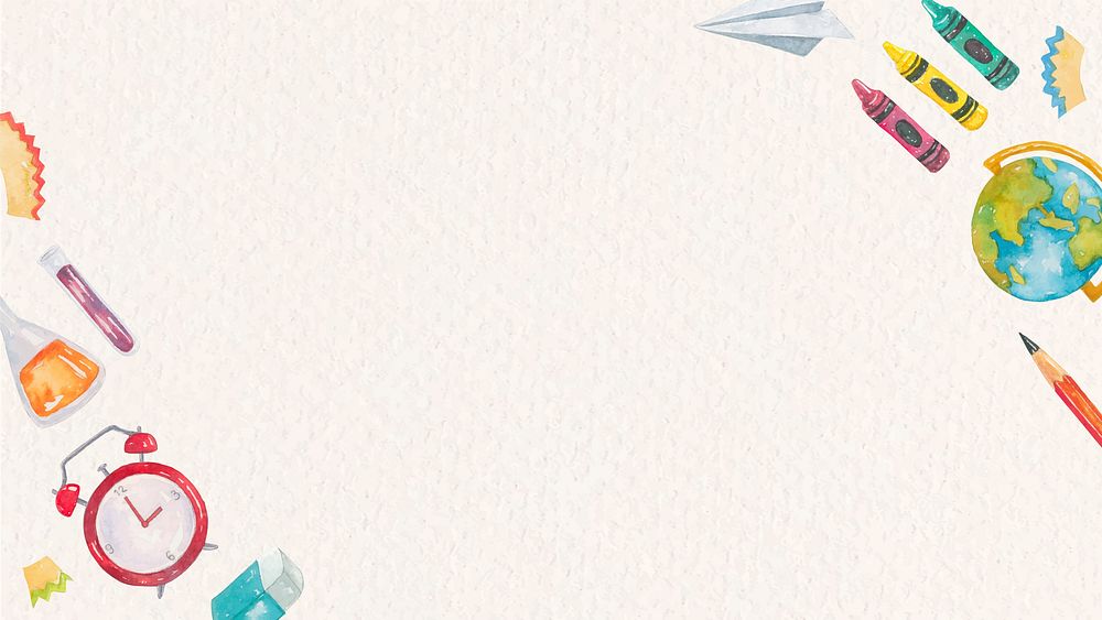 Education frame classroom objects watercolor | Premium Photo - rawpixel