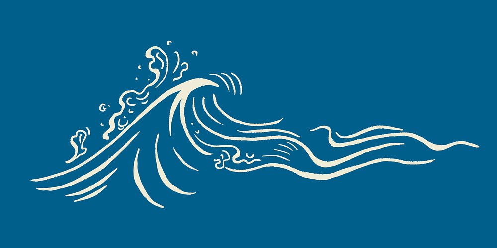 Tropical ocean waves sticker vector | Premium Vector Illustration ...